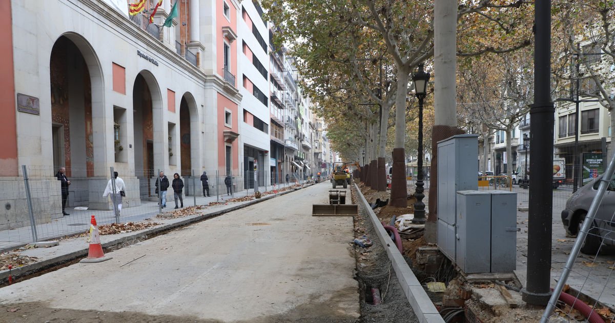Les obres ja mostren com serà la nova rambla Ferran de Lleida
