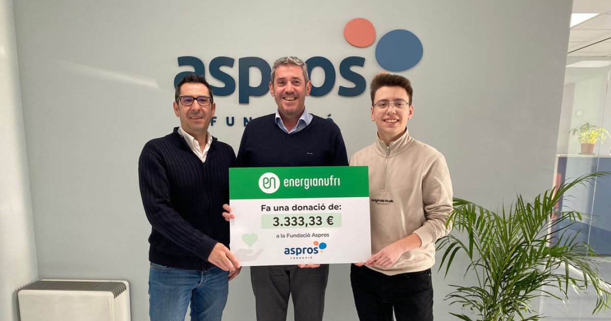 Donación de 3.333 euros de Energia Nufri a la Fundació Aspros