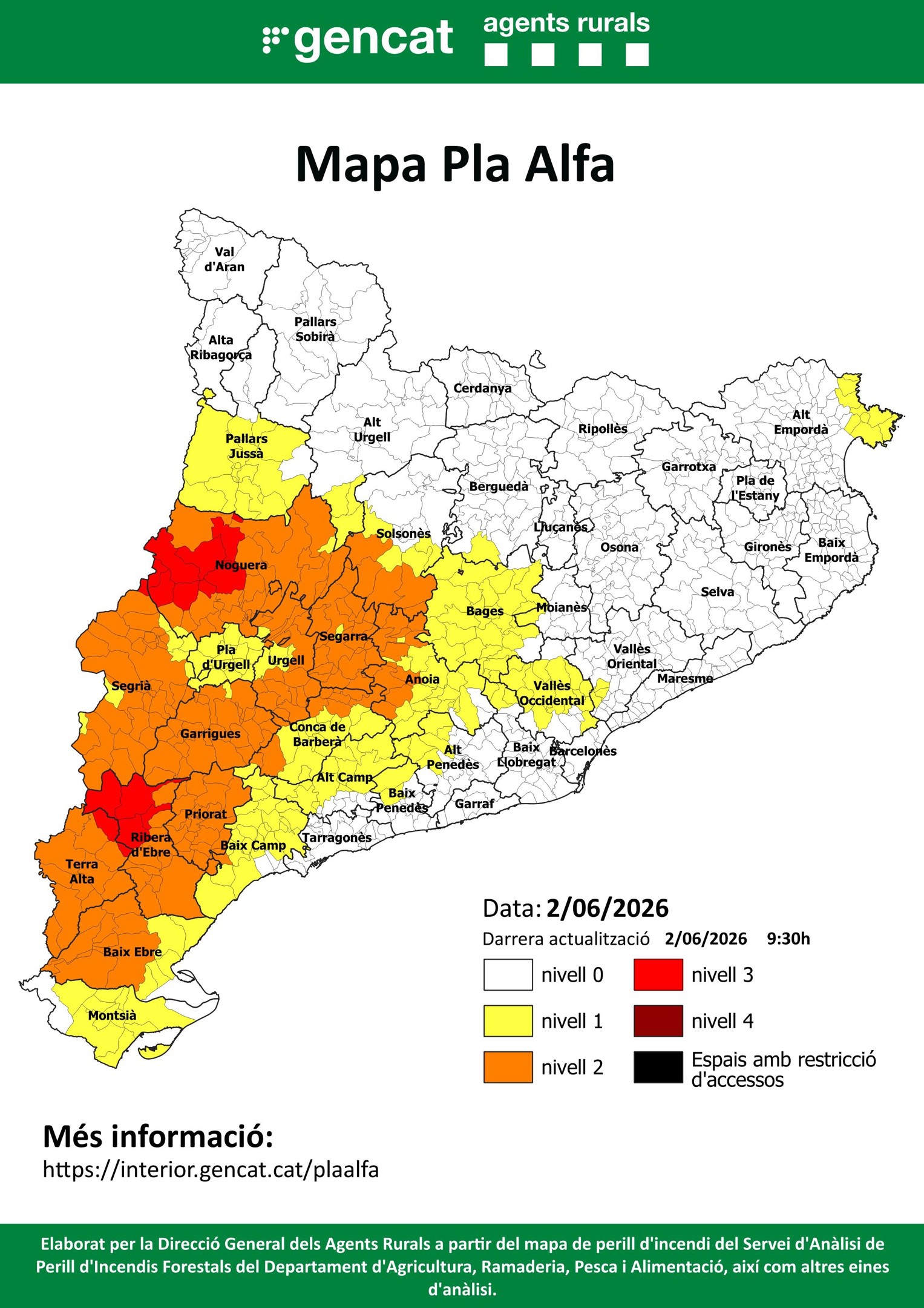 Catalunya activa el nivel 3 por riesgo muy alto de incendio forestal en ...